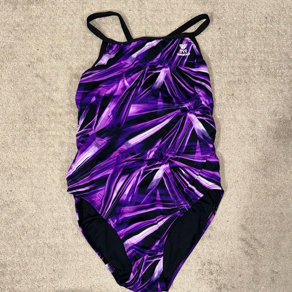 TYR | Swim | Tyr Durafast Purple Bathing Suit 38 Open Back | Poshmark